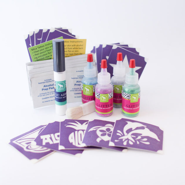 Aloha Glitter Tattoo Kit, Waterproof – Henna Caravan